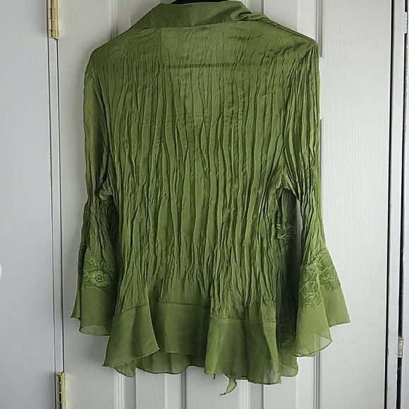 Jaipur | Tops | Jaipur Womens Boho Ruffle Front Blouse Top Med Euc ...